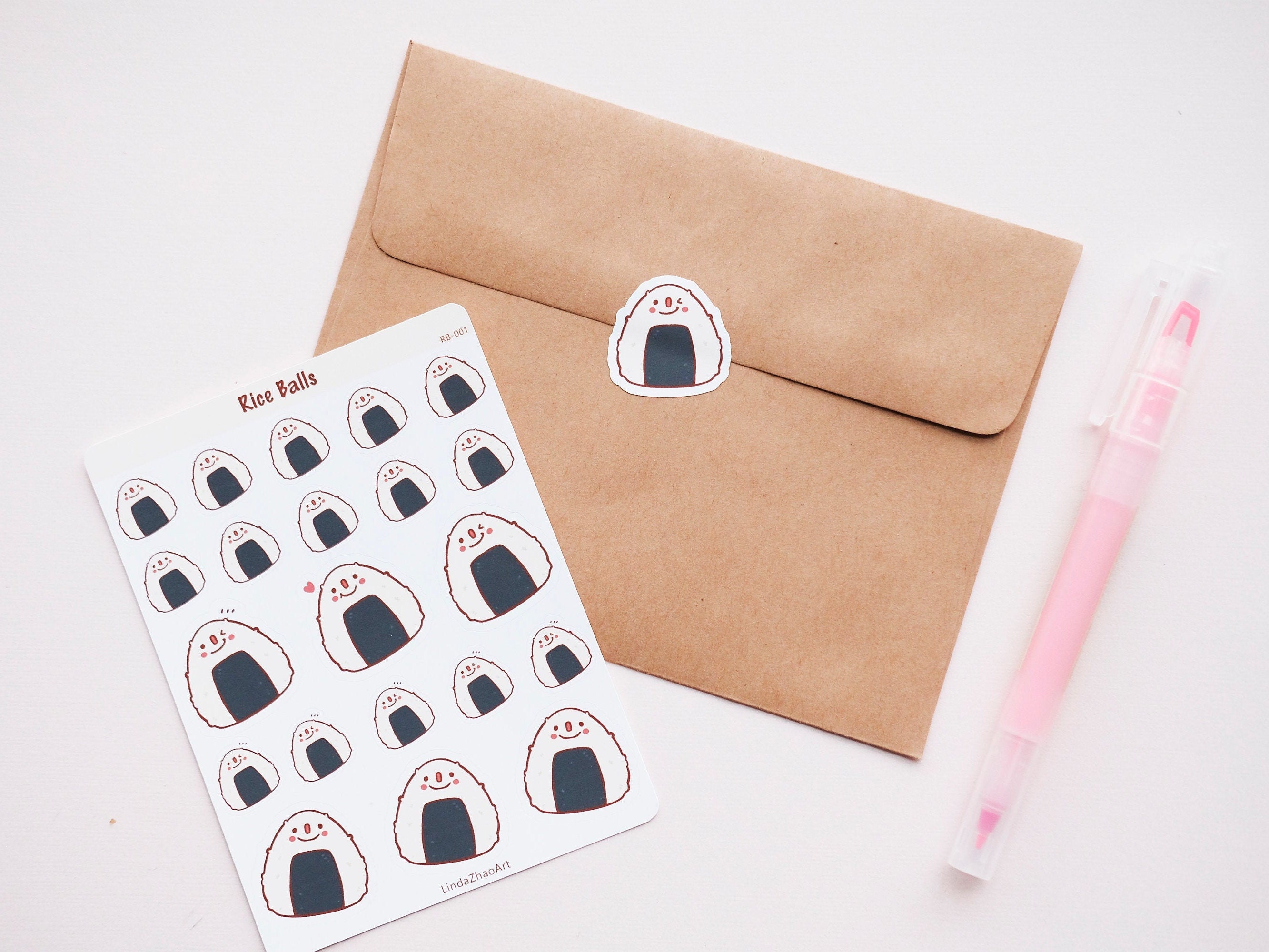 Rice Ball Food Sticker Sheet | Etsy