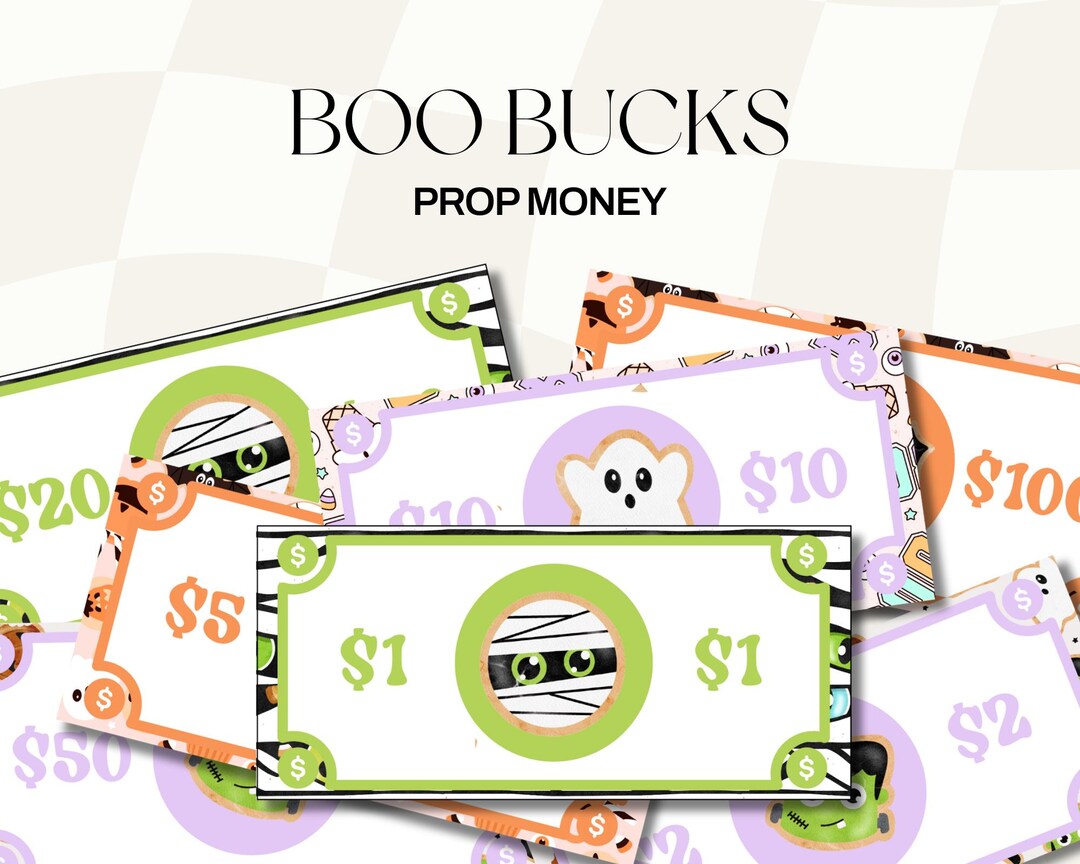 Boo Bucks | Halloween Themed Savings Challenge A6 Play Money Spooky ...