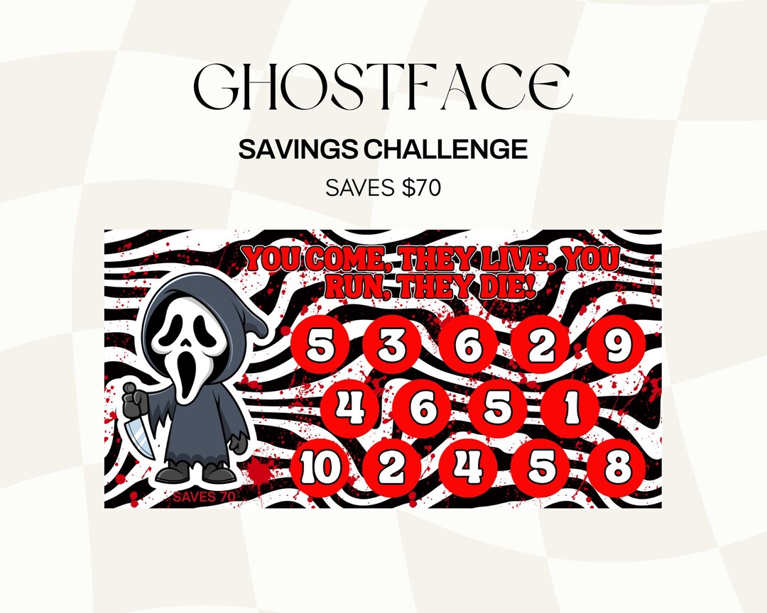 Horror Movie Icon Savings Challenge | Ghostface Save 70 Savings Game ...