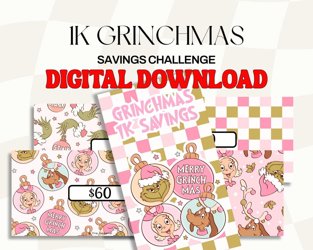1K GREEN MONSTER Savings Challenge Budget Binder PDF L Cash Stuffing ...
