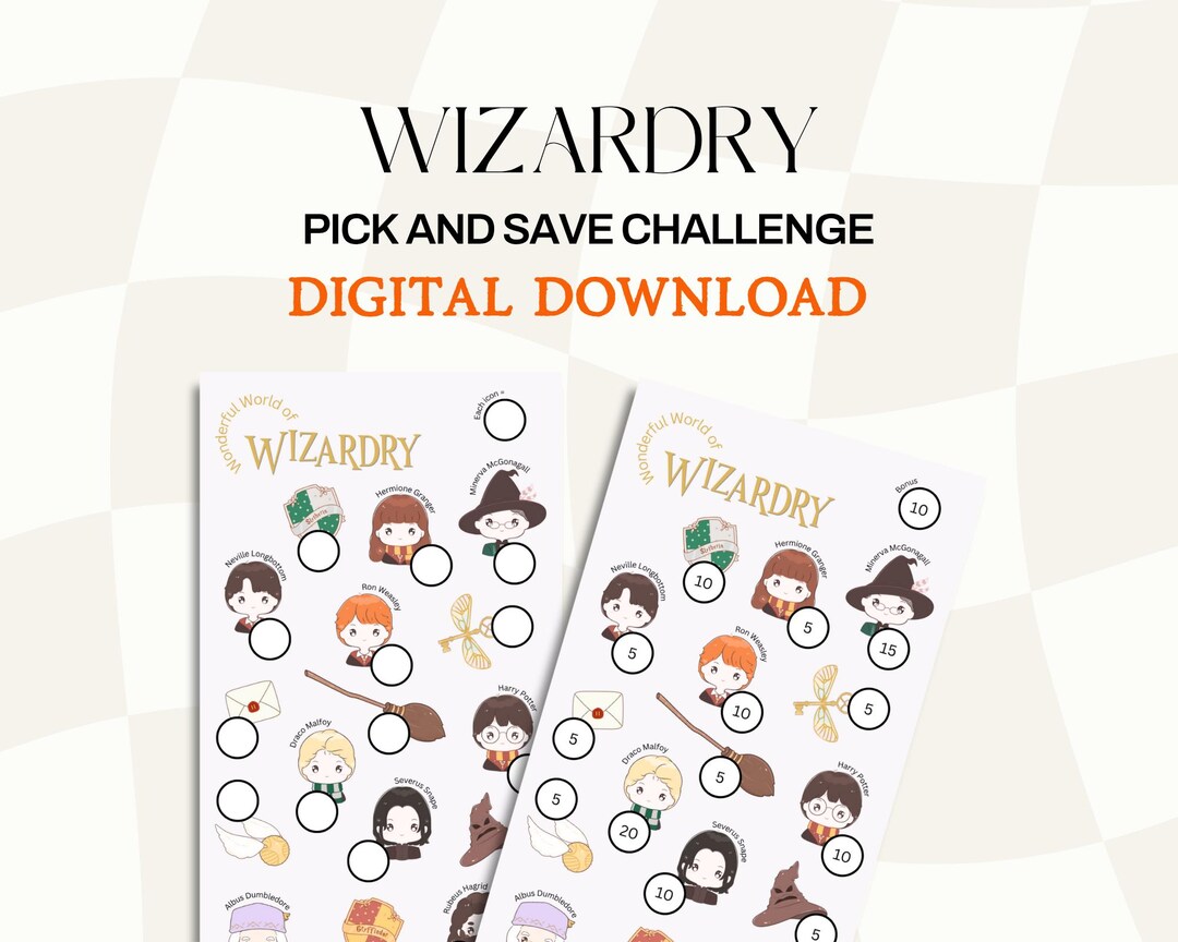 Printable World of Wizardry Savings Challenge | Printable Budget Game ...