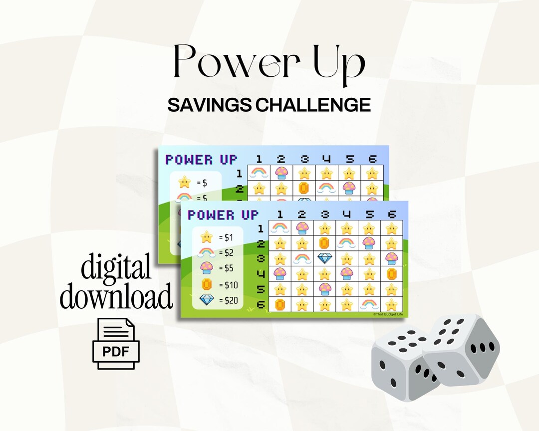 Power up | Arcade Savings Challenge Game Cash Budgeting Savings ...