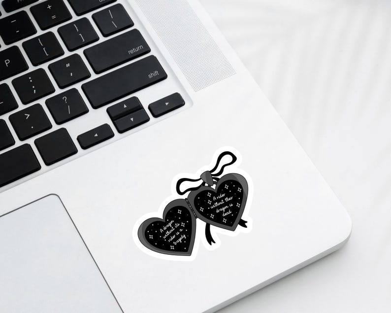 Dragon Rider Locket Vinyl Sticker | Cute Sticker Bookish Sticker Book ...
