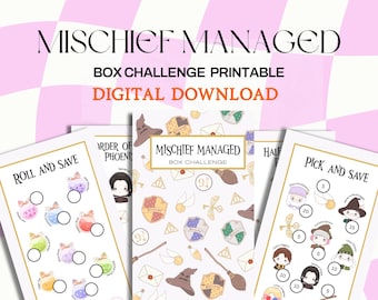 Mischief Managed Box Challenge Printable | Savings Game PDF Savings ...