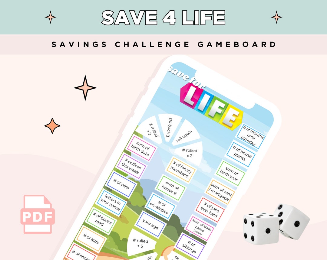 Save for Life Game Board Savings Challenge - Etsy