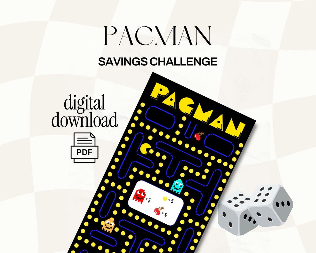 PACMAN | Arcade Savings Challenge Game Cash Budgeting Savings Challenge ...