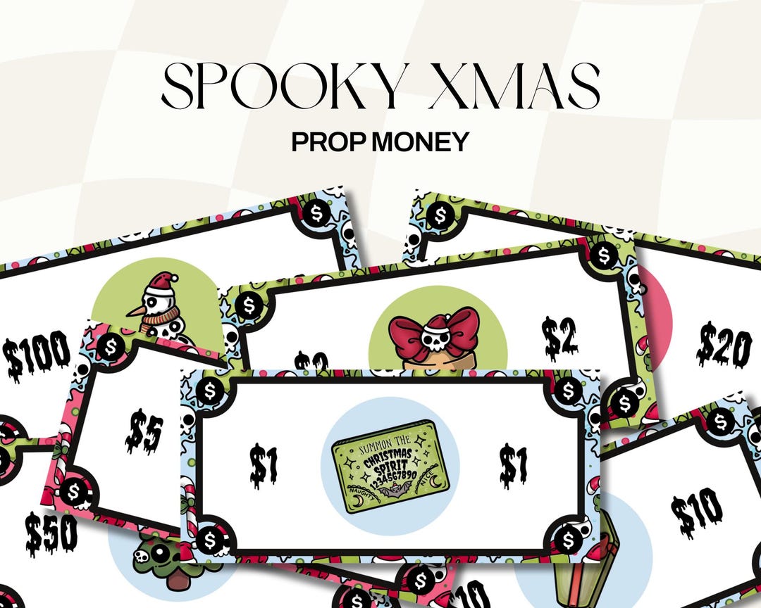 Prop Money | Spooky Xmas Savings Challenge A6 Play Money Halloween ...