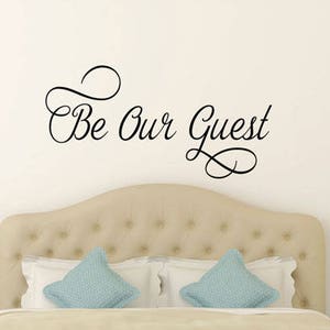Be Our Guest Wall Decal - Guest Room Decal - Bedroom Decals - Guest ...