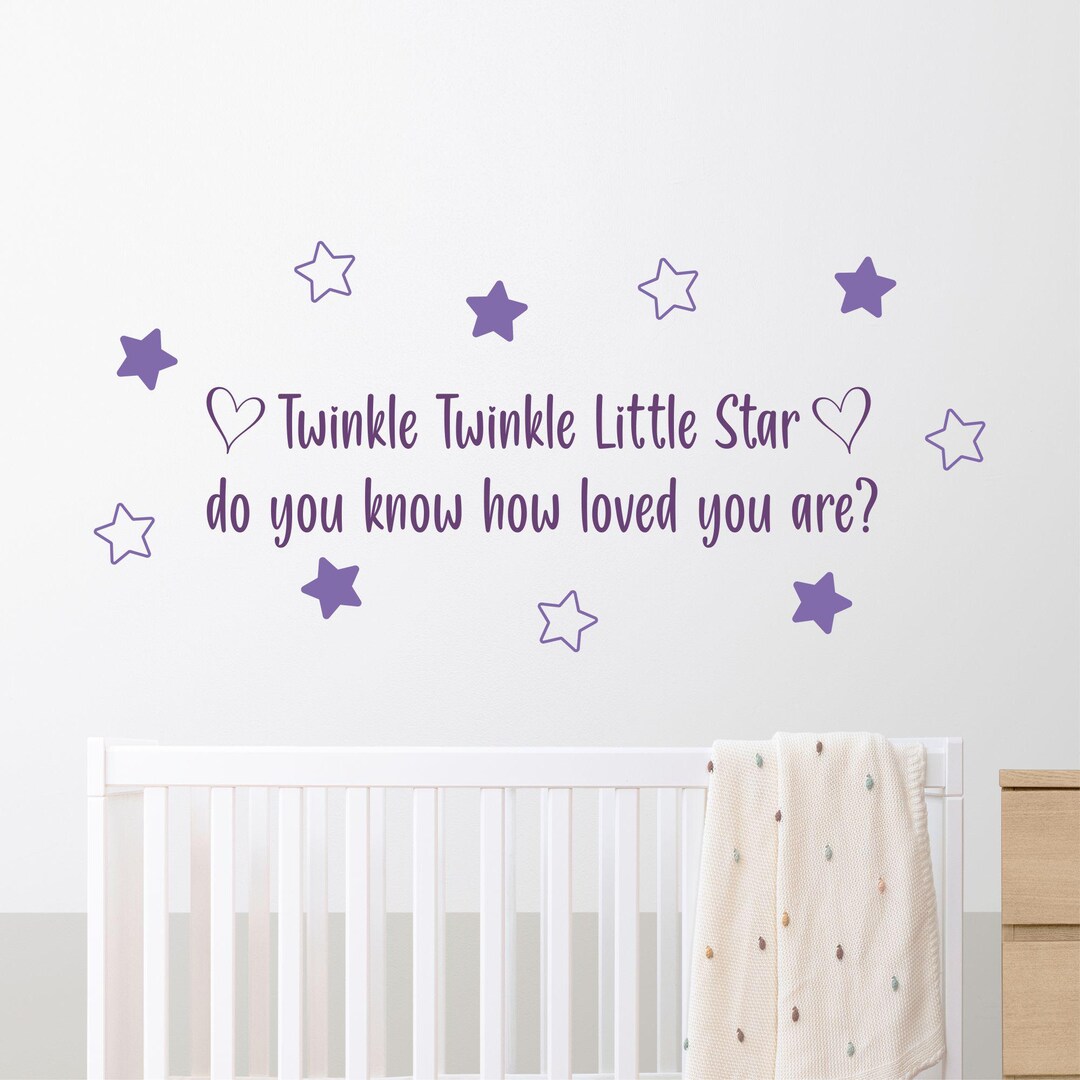 Twinkle Twinkle Little Star Nursery Wall Decal - Boy Girl Kids Room ...