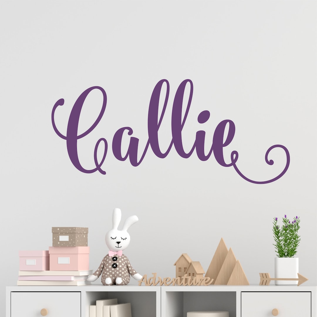 Girls Personalized Custom Name Decal - Nursery Name Decal - Vinyl Wall ...
