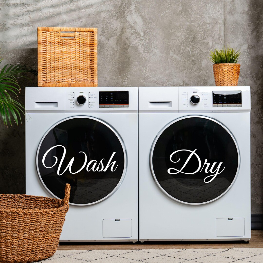 Wash Dry Decals - Washer Dryer Decals - Wash Dry Laundry Room Decals ...