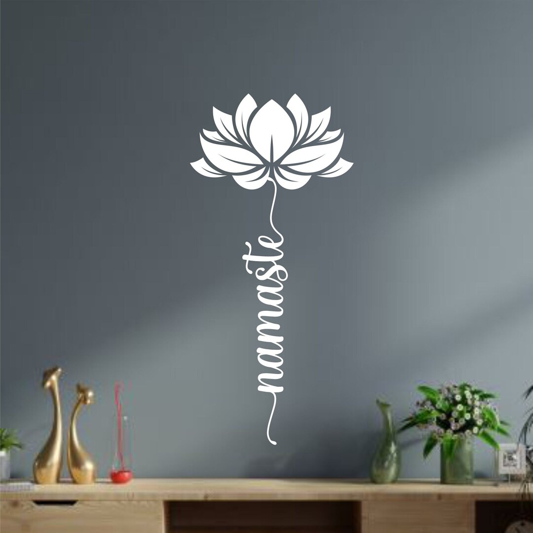 Lotus Decal Namaste Flower Wall Decal - Yoga Meditation Wall Decal ...
