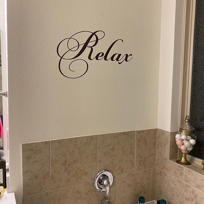 Relax Wall Decal Relax Bathroom Wall Art Quote Decal Relax - Etsy