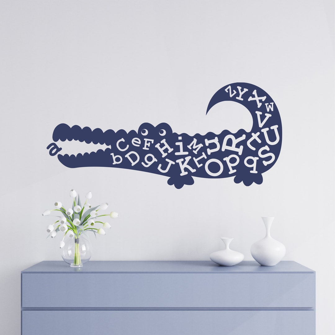 Alligator Alphabet Decal - Gator Playroom Decal - Kids Alligator Decal ...