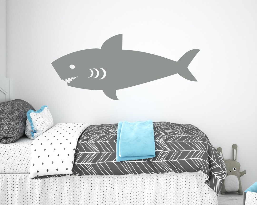 Shark Wall Decal - Kids Nursery Shark Decor - Shark Stickers - Etsy