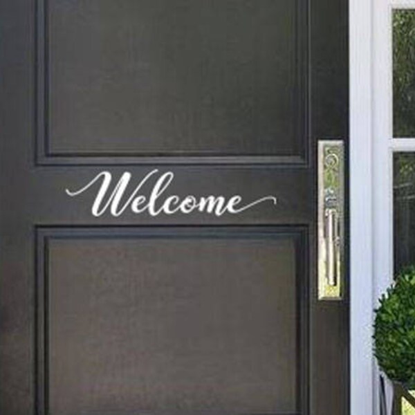 Welcome Door Decal - Etsy