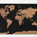 Wood World Map Wall Cork Map Push Pin Travel Home Decor | Etsy