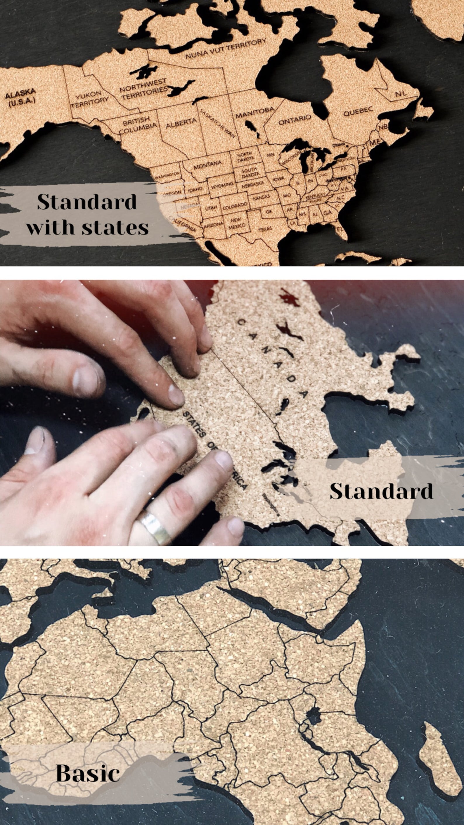 World Cork Map Push Pin Wall Map Wall Art Decor | Etsy