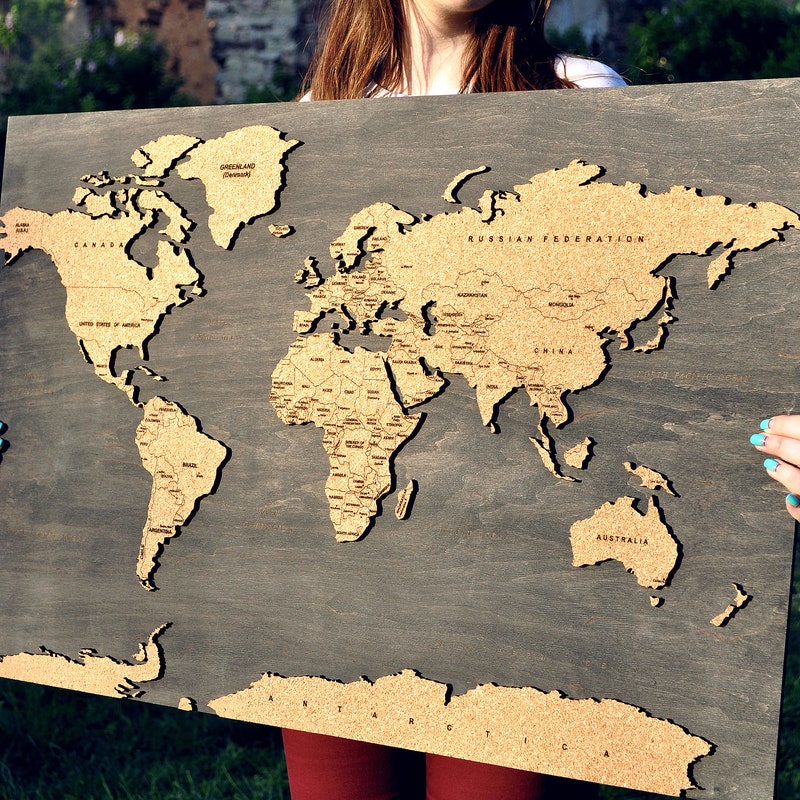 World Map Decor - Etsy