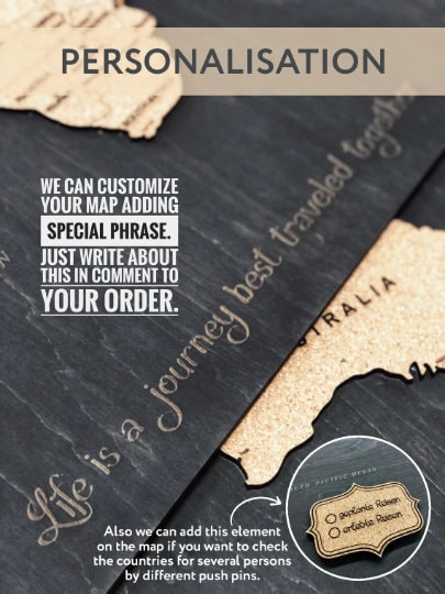 World Cork Map Push Pin Wall Map Wall Art Decor - Etsy UK