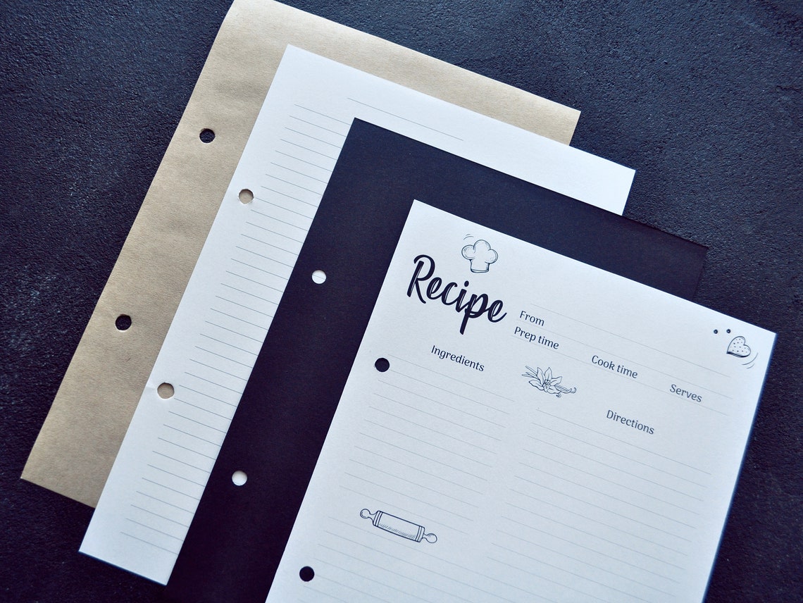 Extra Recipe Pages and Other Sheets. Only When Purchasing - Etsy