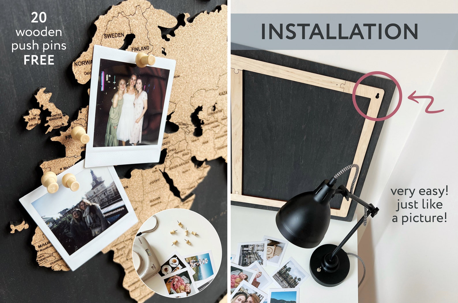 Push Pin World Travel Map for Wall - Etsy