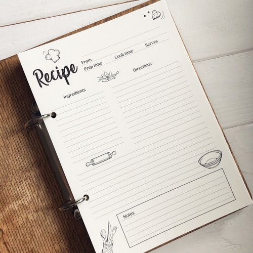 Extra Recipe Pages and Other Sheets. Only When Purchasing - Etsy