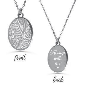Fingerprint Necklace Custom Fingerprint Jewelry Actual - Etsy