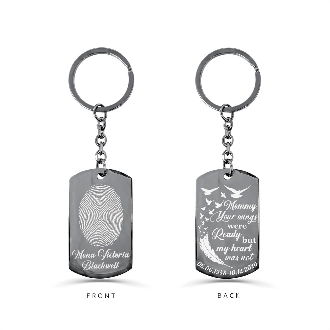 Your Actual Fingerprint Keychain - Personalize Handwritten Note ...