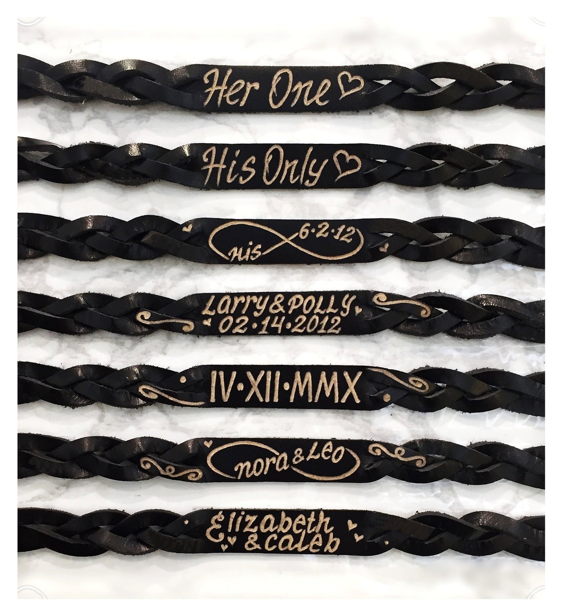 Personalized Leather Bracelet Engraved Leather Bracelet - Etsy