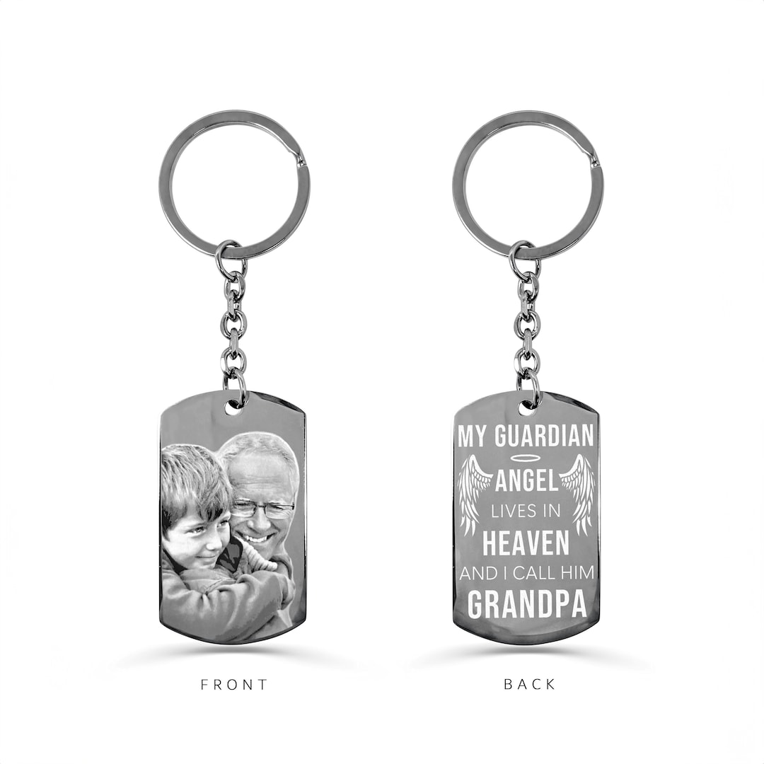 Grandpa Memorial Keychain Loss of Grandfather Photo Keychain in Loving ...
