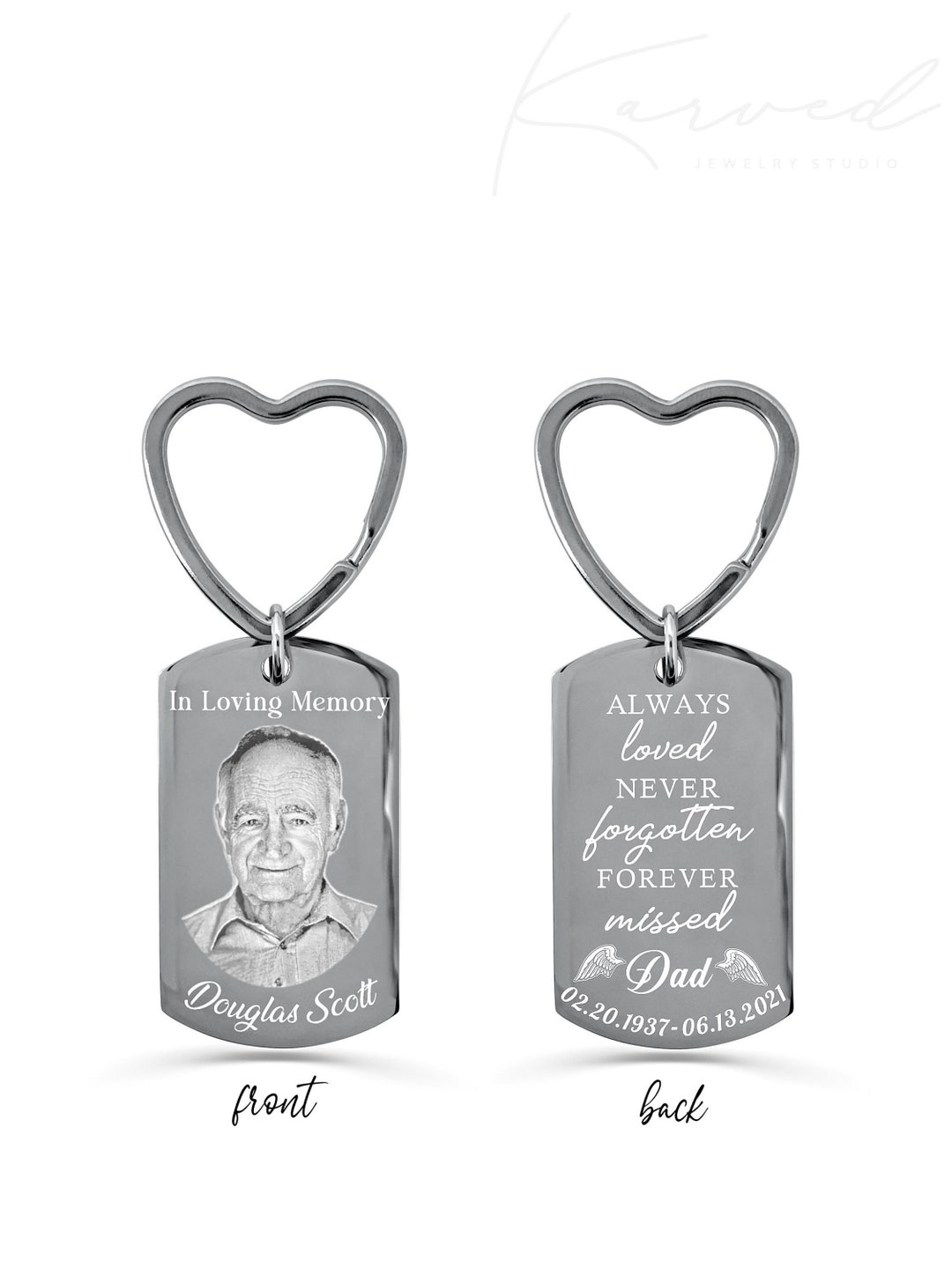 Engraved Photo Keychain Picture Keychain Photo Engraved - Etsy