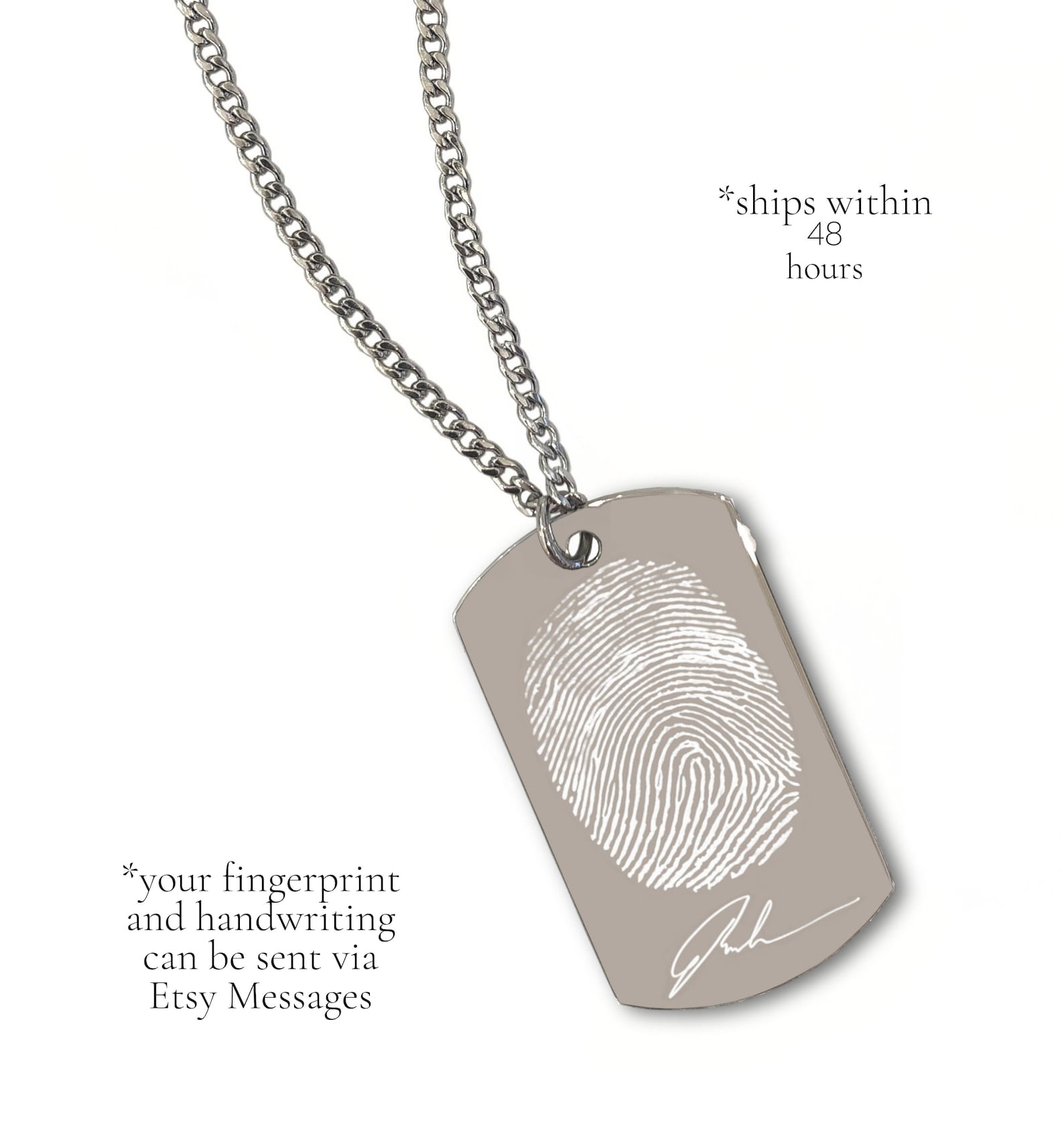 Personalized Dog Tag Necklace Handwriting Necklace | Etsy