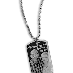 Memorial Photo Gift Picture Necklace for Men Custom - Etsy