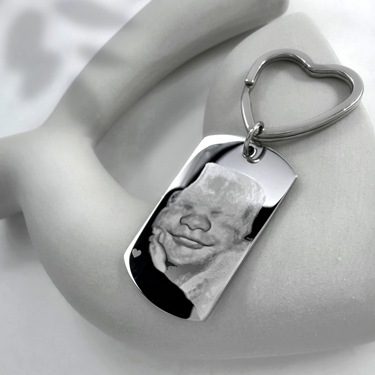 Engraved Custom Keychain for Men, Photo Dog Tag Key Chain, Custom ...