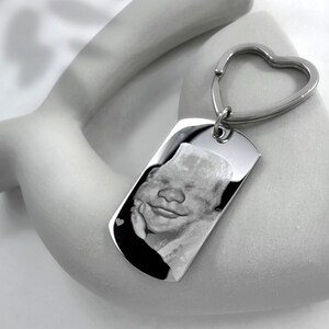 Engraved Custom Keychain for Men, Photo Dog Tag Key Chain, Custom ...