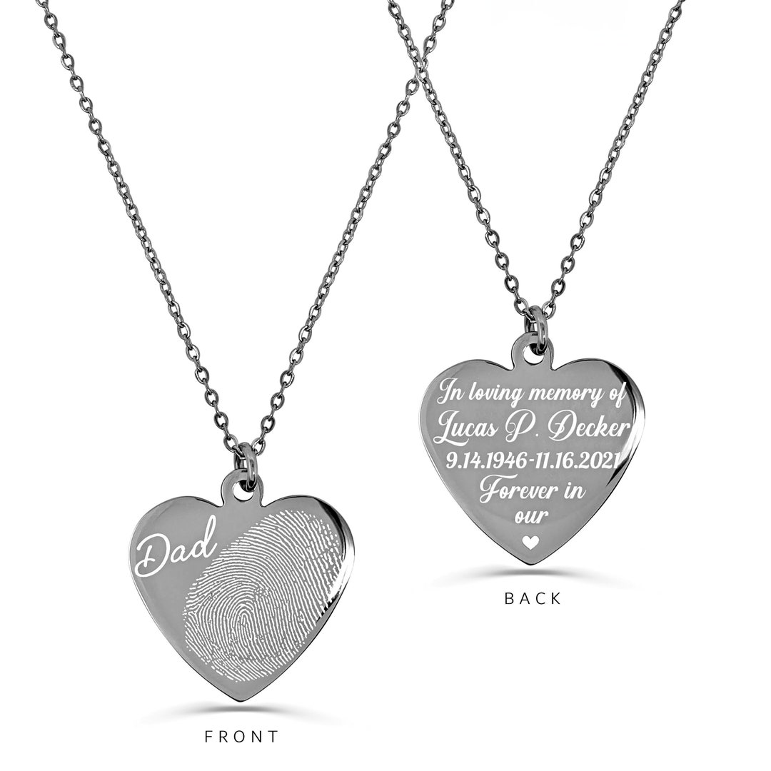 Fingerprint Handwriting Necklace, Memorial Fingerprint Jewelry ...