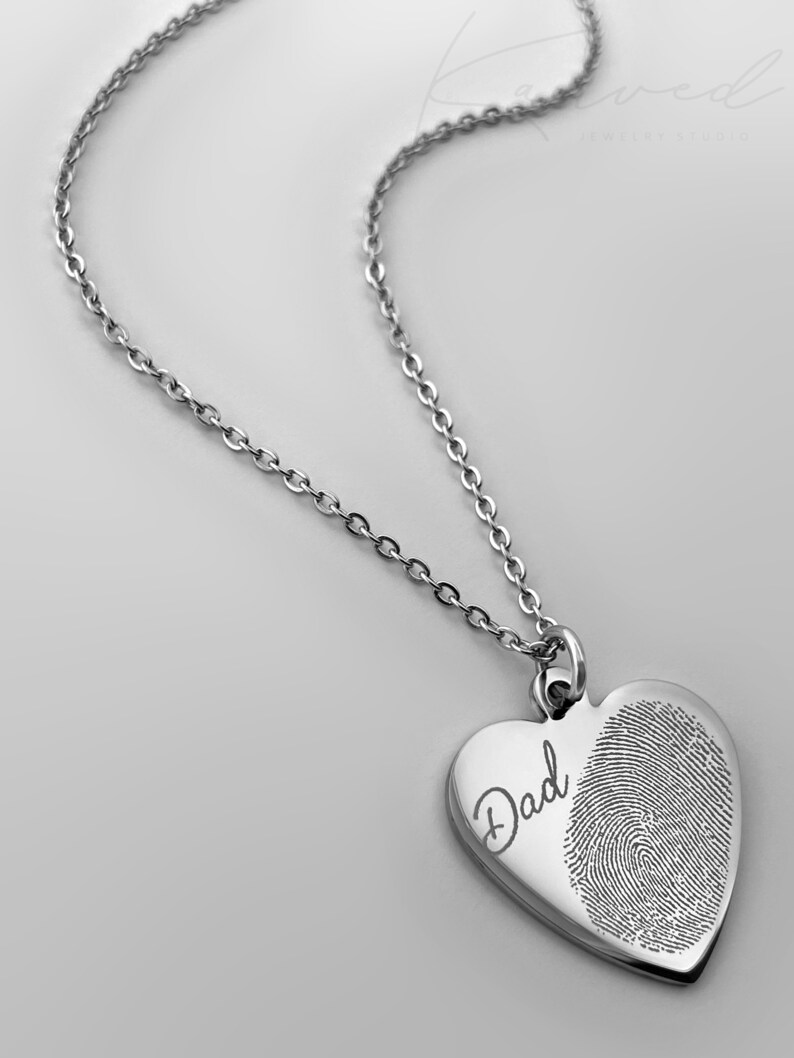Actual Fingerprint Necklace Engraved Fingerprint Jewelry - Etsy