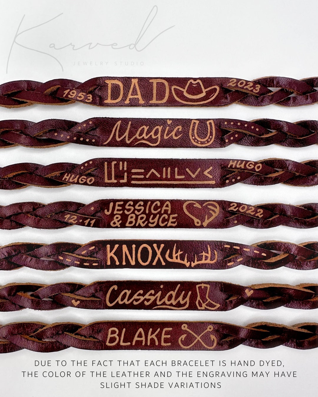 Fishing Hunting Bracelet, Country Girl Gift, Custom Leather Jewelry ...