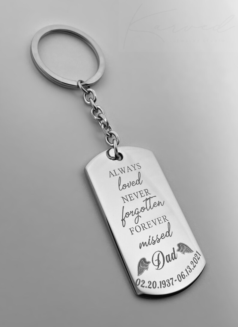 Personalized Memorial Keychain Remembrance Keychain in - Etsy