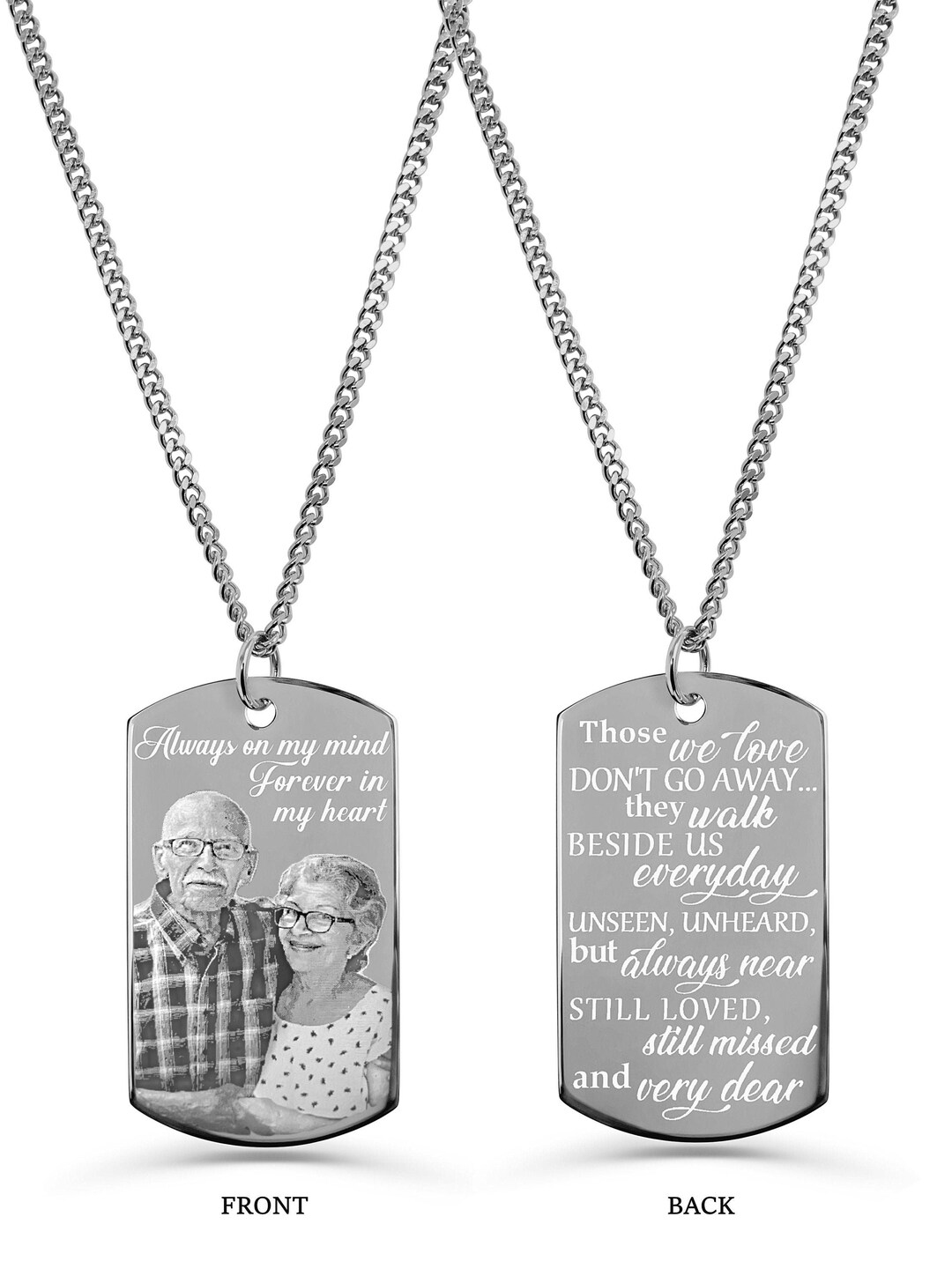 Memorial Photo Gift Picture Necklace for Men Custom - Etsy