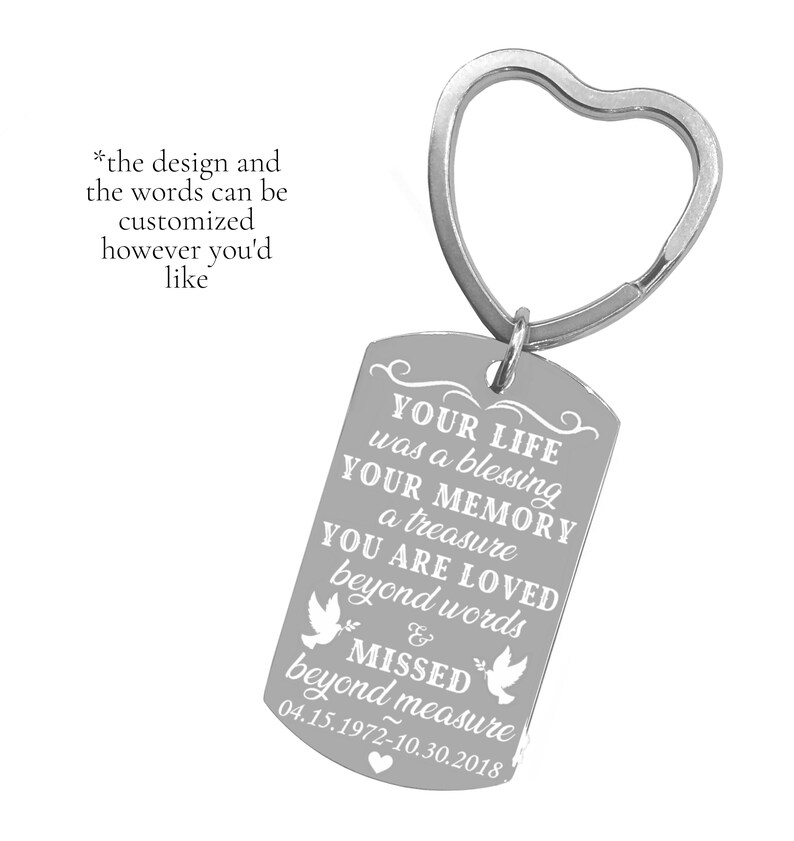 Personalized Memorial Keychain Remembrance Keychain In | Etsy