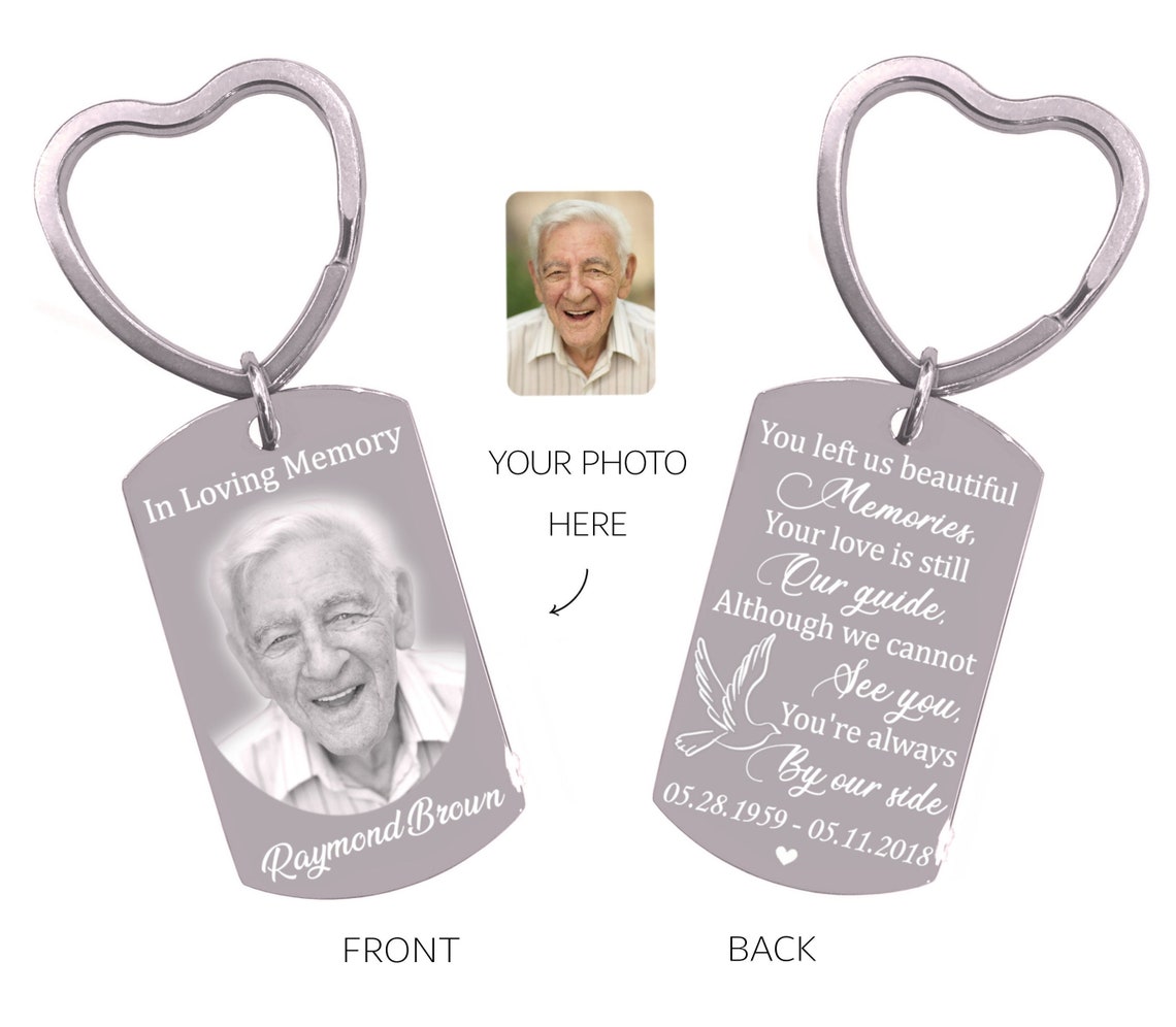 Engraved Photo Keychain Picture Keychain Photo Engraved | Etsy