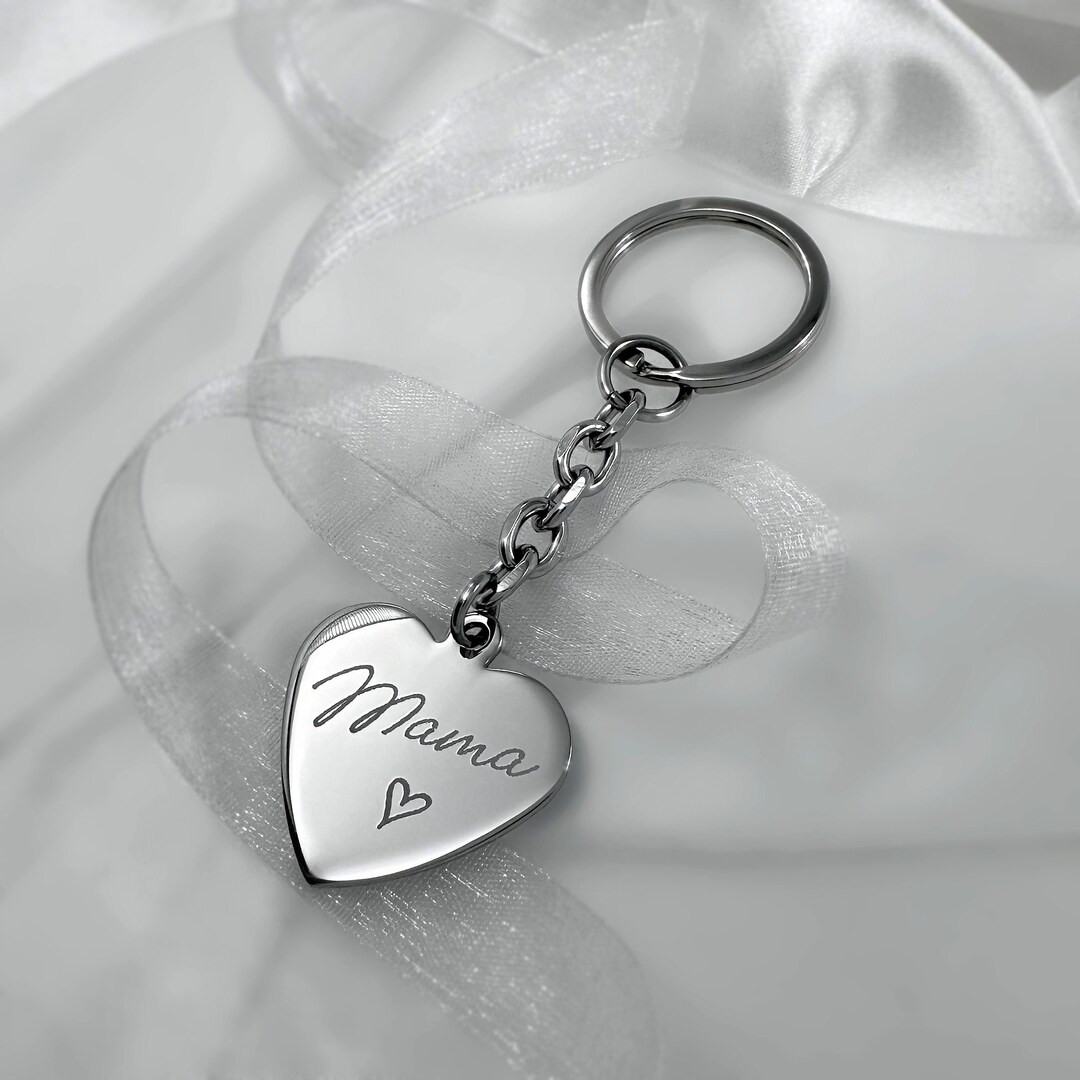 Personalized Photo Keychain, Actual Handwriting Keychain, Anniversary ...