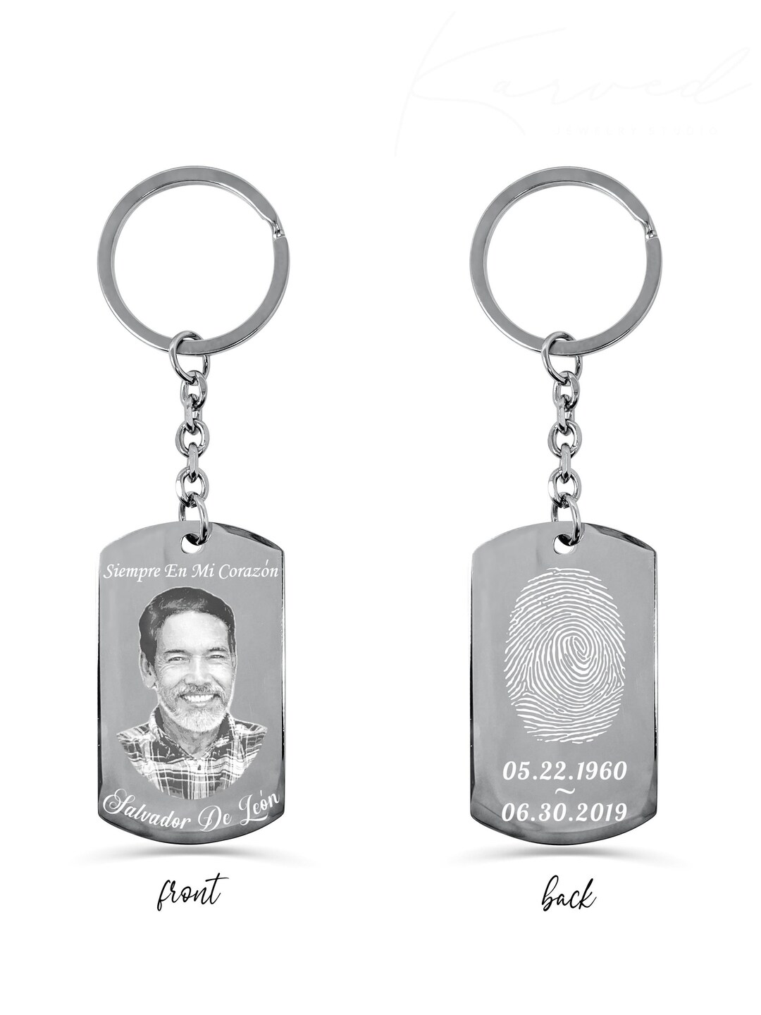 Actual Fingerprint Keychain Engraved Fingerprint Keychain - Etsy