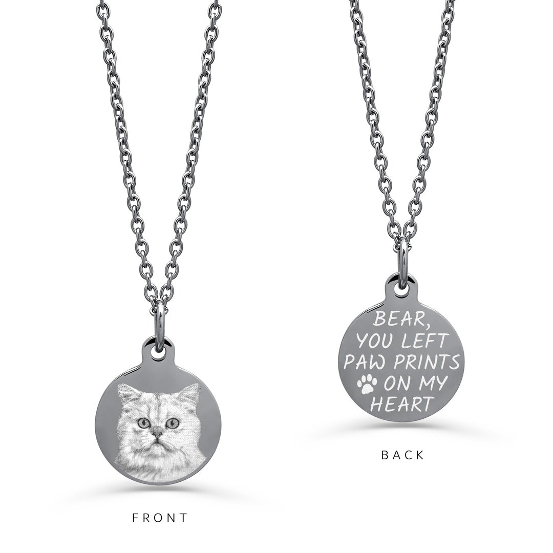 Stainless Steel Custom Cat Necklace, Family Pet Jewelry, Animal Lover ...