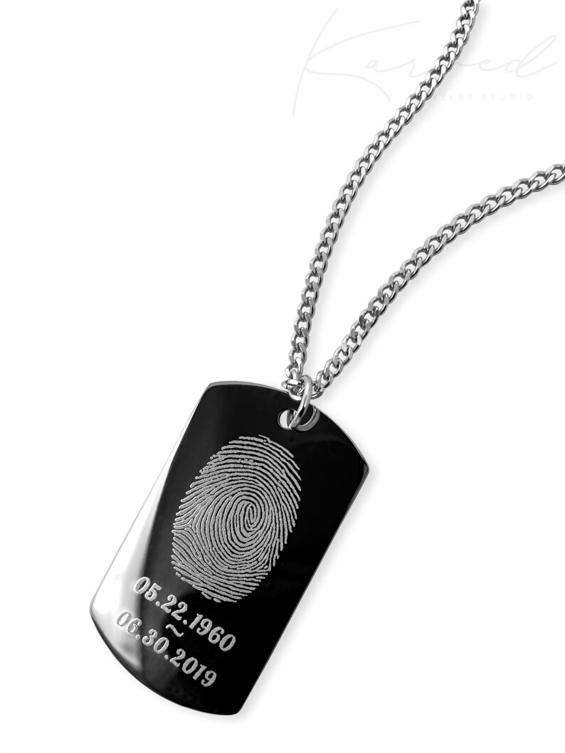 Fingerprint and Photo Necklace Custom Fingerprint Jewelry - Etsy