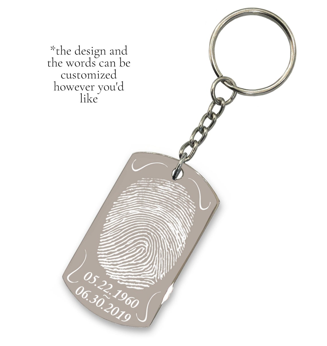 Actual Fingerprint Keychain Engraved Fingerprint Keychain - Etsy