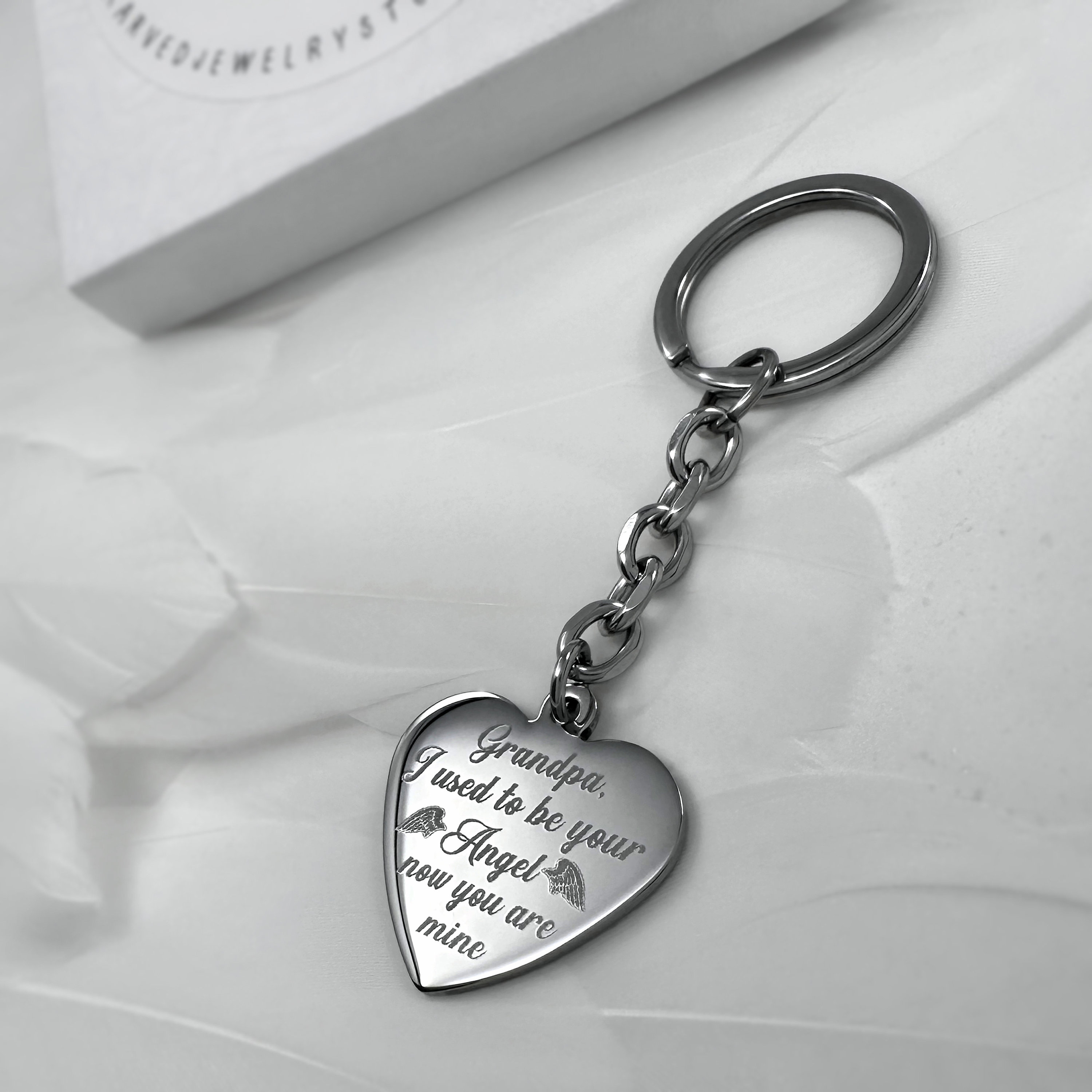 Personalized Memorial Keychain, Remembrance Keychain, Fingerprint ...