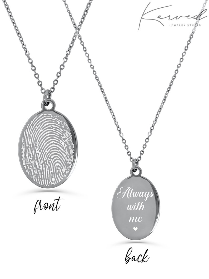 Fingerprint Necklace Custom Fingerprint Jewelry Actual - Etsy
